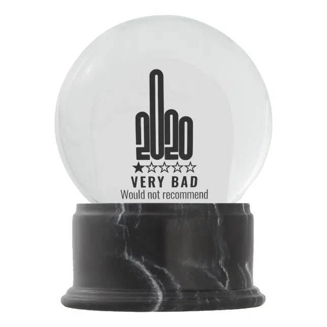 Custom 2020 Middle Finger Review Wouldnt Recommend Snow Globe | Zazzle