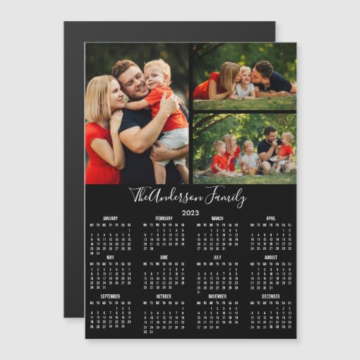 Custom 2023 Calendar Photo Collage Fridge Magnet | Zazzle Custom 2023 Calendar Photo Collage Fridge Magnet | Zazzle