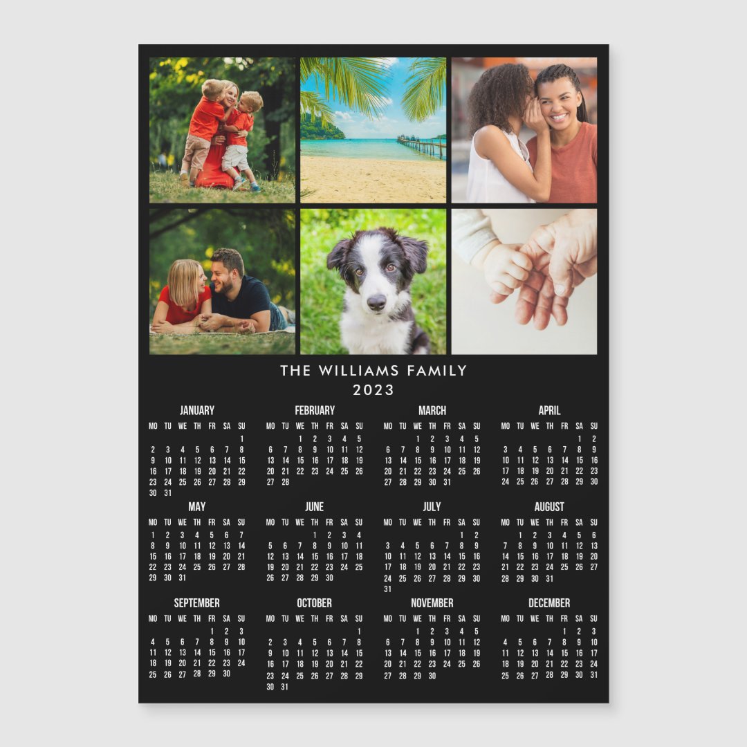 Custom 2023 Calendar Photo Collage Fridge Magnet | Zazzle Custom 2023 Calendar Photo Collage Fridge Magnet | Zazzle