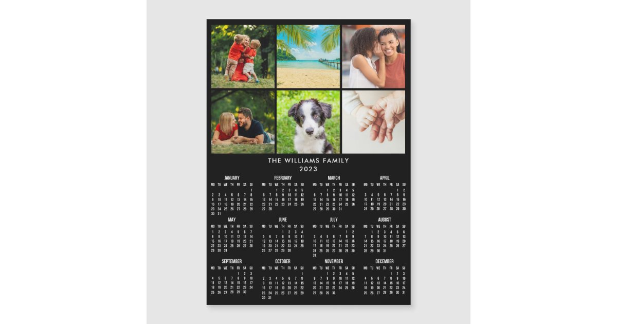 Custom 2023 Calendar Photo Collage Fridge Magnet | Zazzle Custom 2023 Calendar Photo Collage Fridge Magnet | Zazzle