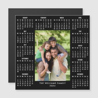 Custom 2024 Calendar Full Year Photo Magnet | Zazzle