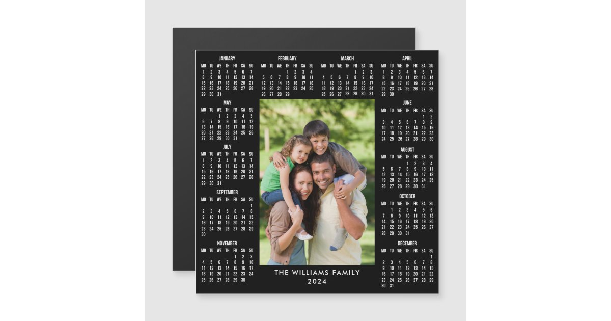 Custom 2024 Calendar Full Year Photo Magnet | Zazzle