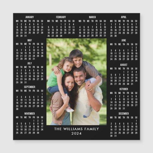 Custom 2024 Calendar Full Year Photo Magnet | Zazzle