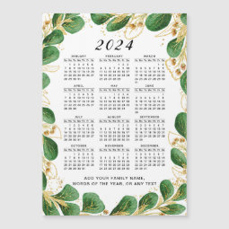 Custom 2024 Calendar Magnet Elegant Eucalyptus | Zazzle