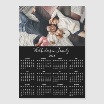 Custom 2024 Calendar Photo Family Fridge Magnet | Zazzle