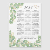 Custom 2024 Magnetic Calendar Eucalyptus Greenery | Zazzle