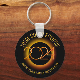 Custom 2024 TOTAL SOLAR ECLIPSE Family Souvenir Keychain | Zazzle