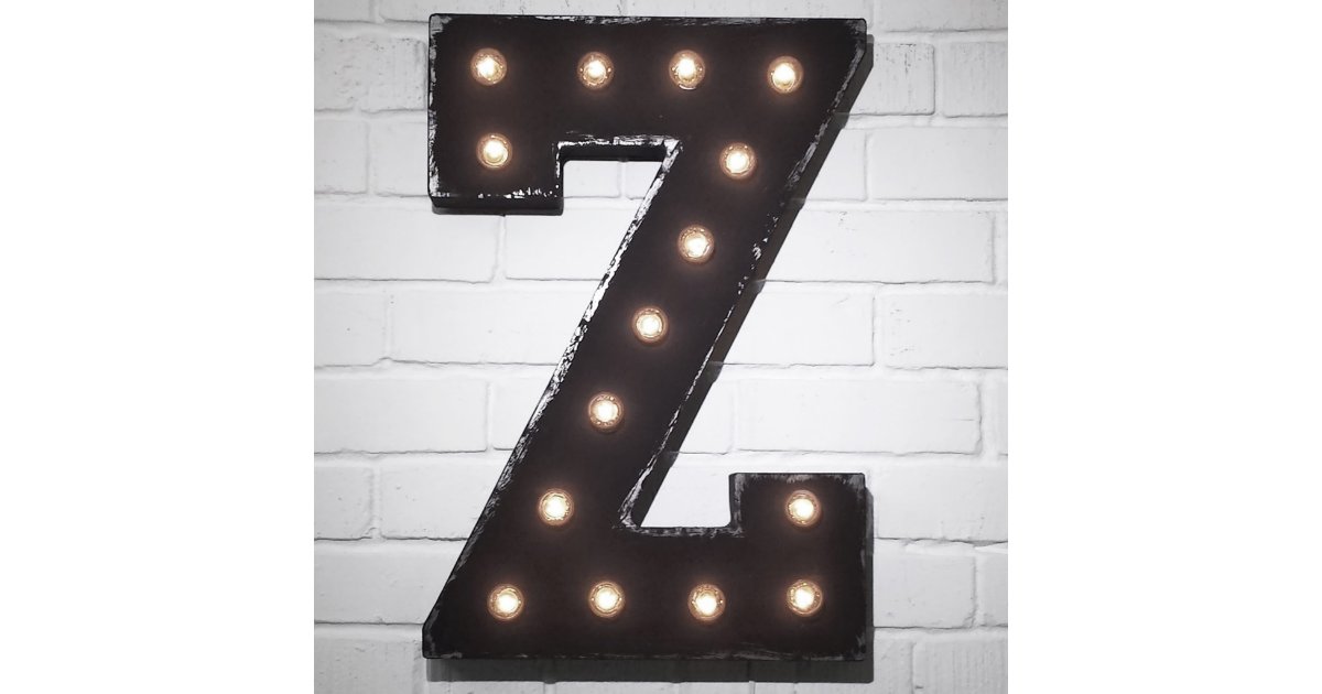 Custom 21" Black Letter "Z" Vintage Marquee Sign | Zazzle