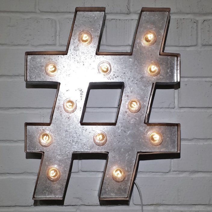 Custom 21" Metal Hashtag Vintage Marquee Sign | Zazzle.com