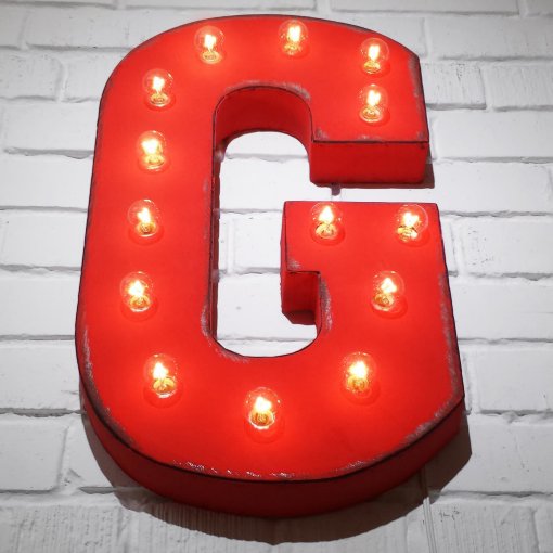 Custom 21" Red Letter "G" Vintage Marquee Signs | Zazzle