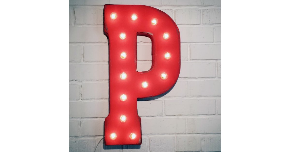Custom 21" Red Letter "P" Vintage Marquee Signs | Zazzle