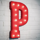 Custom 21" Red Letter "P" Vintage Marquee Signs | Zazzle