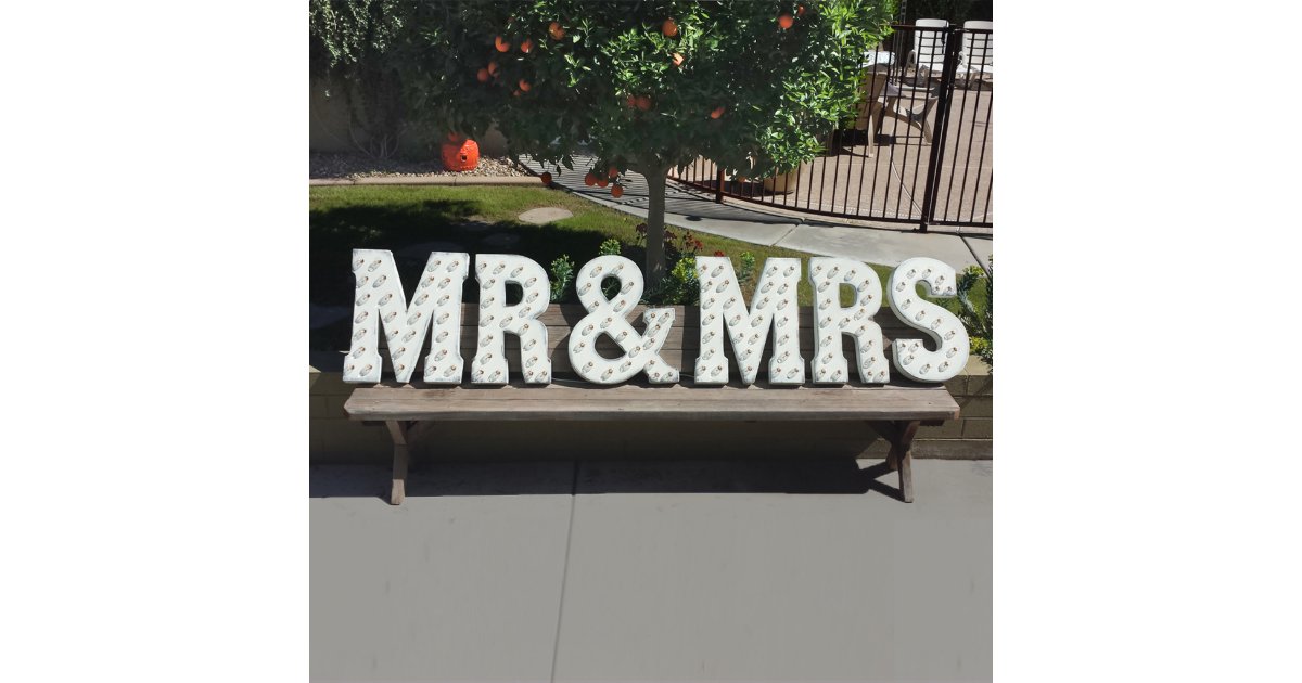 Custom 21" Red "MR & MRS" Vintage Marquee Sign | Zazzle
