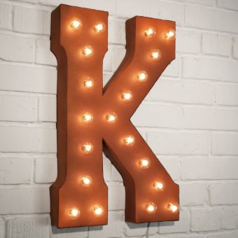 Custom 21" Rust Letter "K" Vintage Marquee Signs | Zazzle