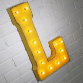 Custom 21" Yellow Letter "L" Vintage Marquee Signs | Zazzle