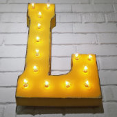 Custom 21" Yellow Letter "L" Vintage Marquee Signs | Zazzle