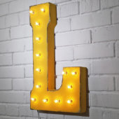 Custom 21" Yellow Letter "L" Vintage Marquee Signs | Zazzle