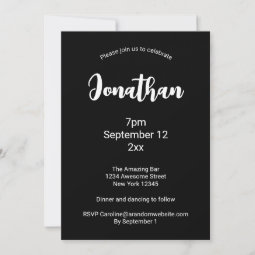 Custom 21st Birthday Black Modern Photo Collage Invitation | Zazzle
