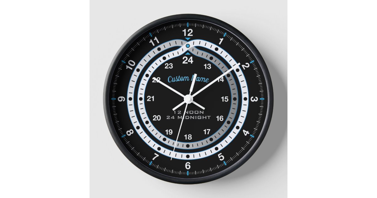Custom 24 Hour Wall Clock | Zazzle
