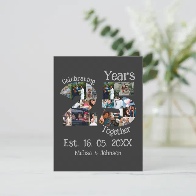 Custom 25th wedding anniversary photo collage | Zazzle