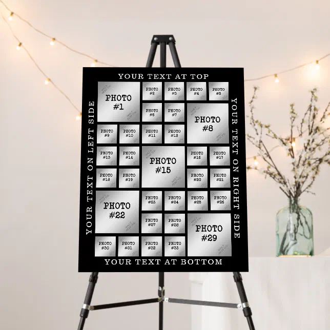 Custom 33 Photo Collage Personalized Foam Board | Zazzle