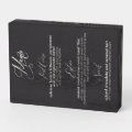 Custom 3-Course Menu Template Black Wood Box Sign | Zazzle