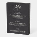 Custom 3-Course Menu Template Black Wood Box Sign | Zazzle