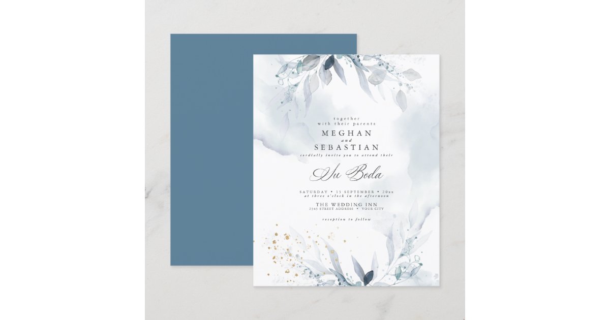 Custom 3 Isaac Ruth Budget Dusty Blue Watercolor | Zazzle