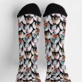 Custom 3 Photos Pattern Black Socks | Zazzle
