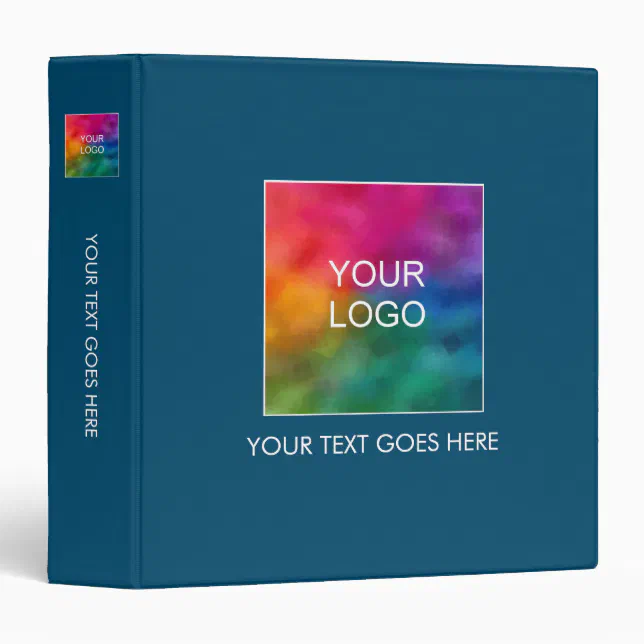Custom 3 Ring Binder Company Logo Here Elegant | Zazzle