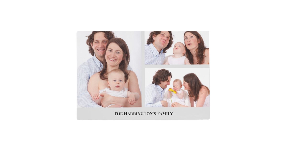 Custom 3 Sections Family Photos Collage Rectangle Placemat | Zazzle