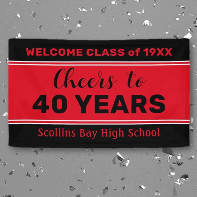 Custom 40 yr class reunion banner | Zazzle