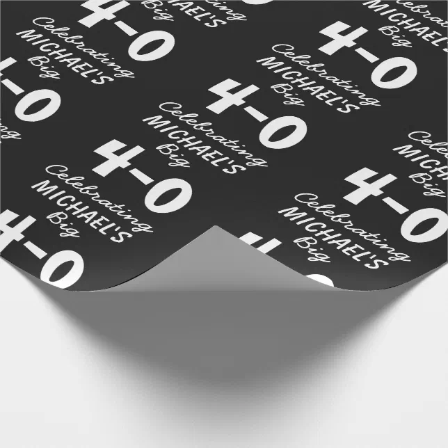 Custom 40th Birthday Celebrating 40 Wrapping Paper | Zazzle