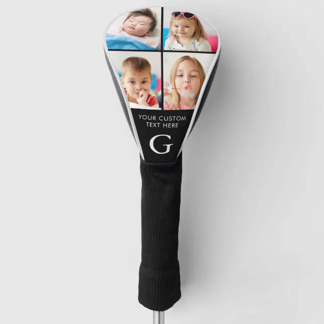 Custom 4 Photo Collage Monogrammed Golf Head Cover | Zazzle