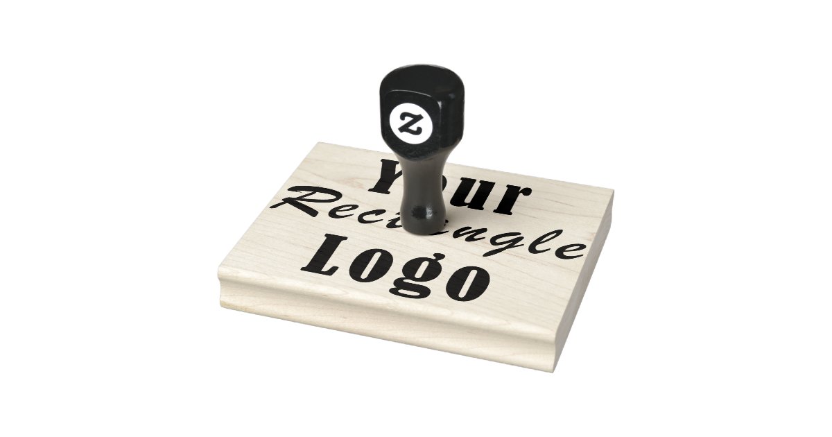 Custom 4" x 5" Rectangle Logo Hand Stamp | Zazzle