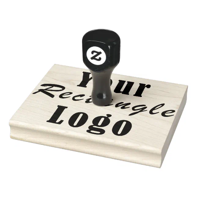 Custom 4" x 5" Rectangle Logo Hand Stamp | Zazzle
