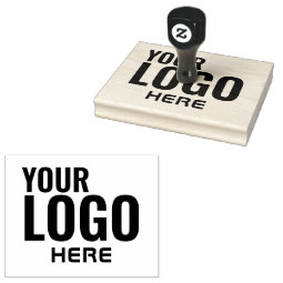 Custom 4" x 5" Rectangle Logo Hand Stamp | Zazzle