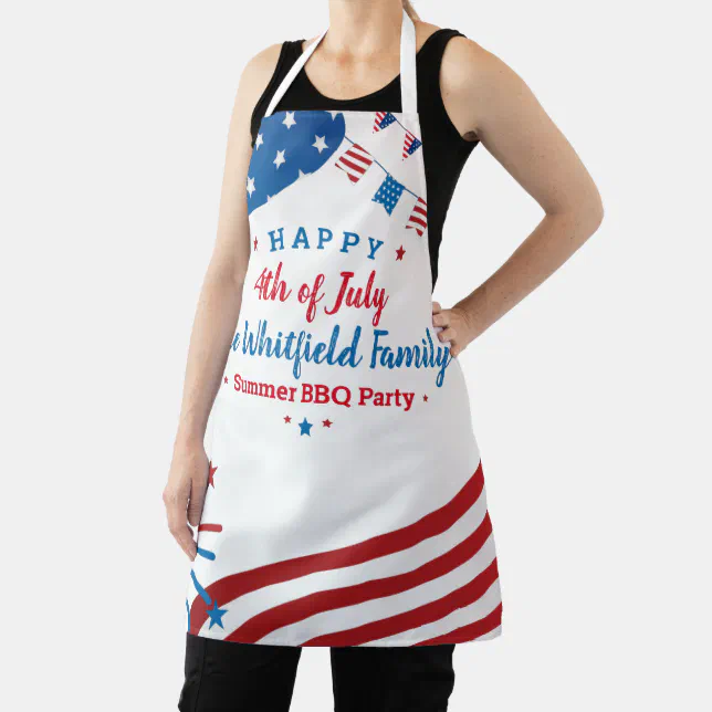 Custom 4th of July Family Summer BBQ Party Apron | Zazzle
