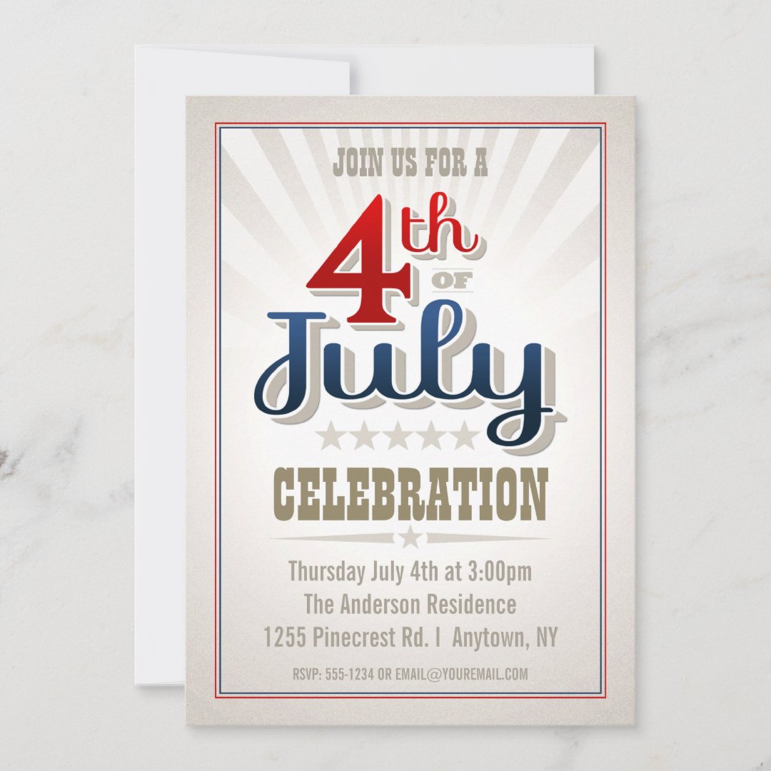 Custom 4th of July Party Invitation | Zazzle