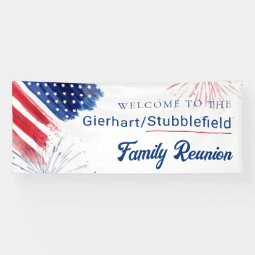 Custom 4th of July Red White Blue Family Reunion Banner | Zazzle