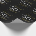 Custom 50 and Fabulous Gold Black 50th Birthday Wrapping Paper | Zazzle