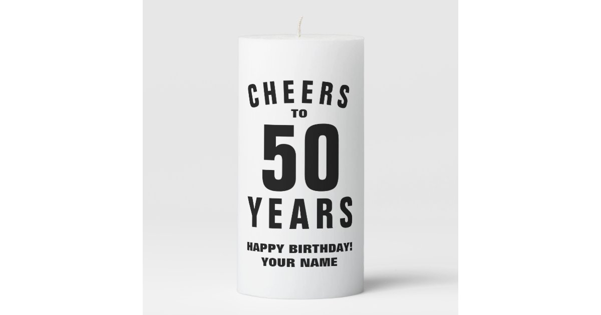 Custom 50th Birthday candle celebrating 50 years | Zazzle