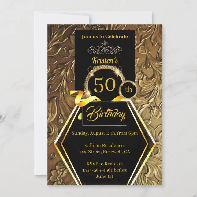Custom 50th birthday Invitation | Zazzle