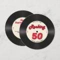 Custom 50th Birthday Retro Music Record Rocking Invitation | Zazzle
