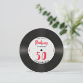 Custom 50th Birthday Retro Music Record Rocking Invitation | Zazzle