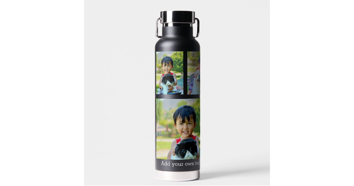 Custom 5 Photo Keepsake Collage Water Bottle | Zazzle