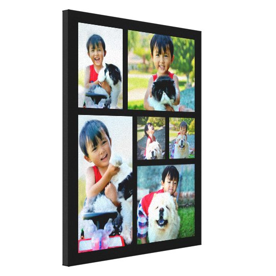 Custom 6 Photo Collage Mosaic Wrapped Canvas | Zazzle.com