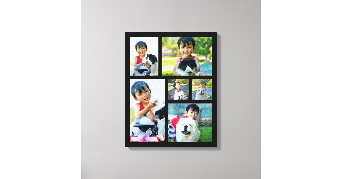 Custom 6 Photo Collage Mosaic Wrapped Canvas | Zazzle