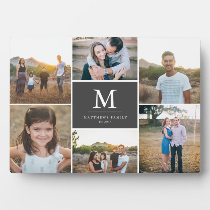 Custom 6 Photo Collage Plaque with Easel | Zazzle