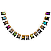 Custom 6 Photo Halloween Party Happy Halloween fun Bunting Flags | Zazzle